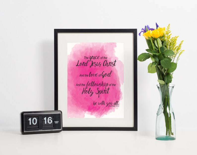 Instant Download Scripture Quote, Pink Watercolor Art Print ...