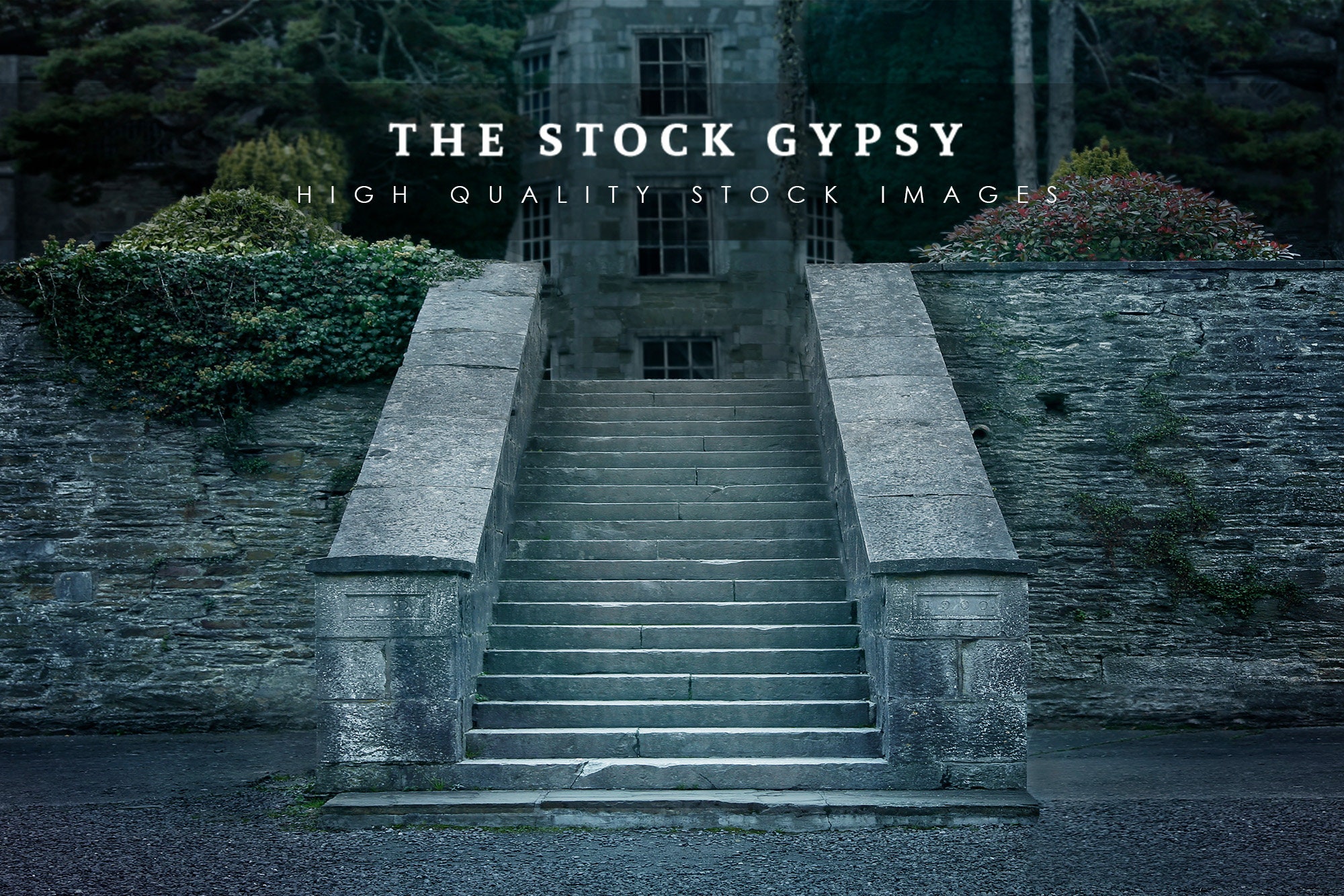 Art & Collectibles Digital Background Steps to a Spooky Mansion ...