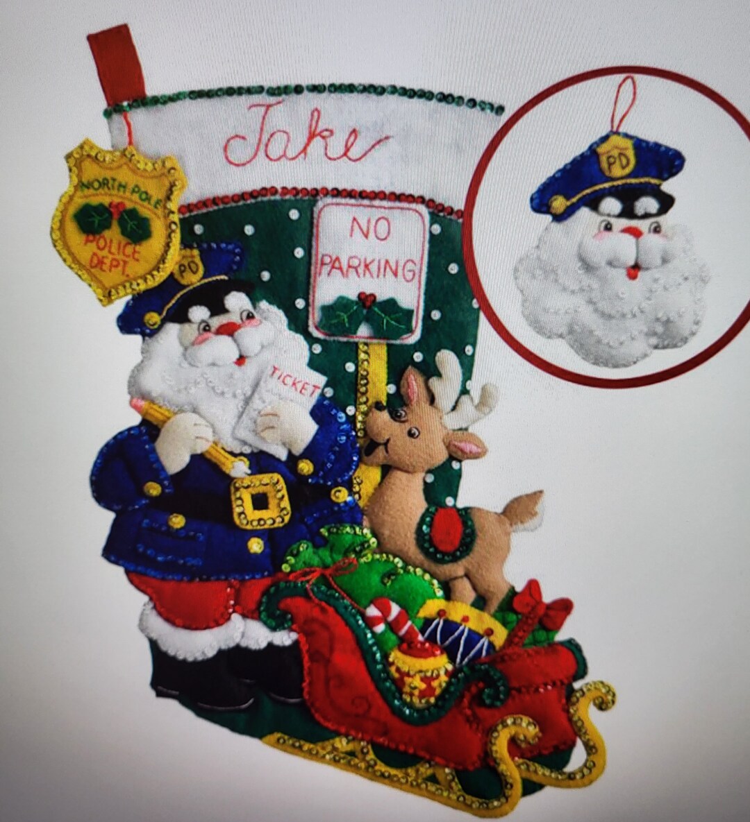 Policeman Santa Stocking - Etsy