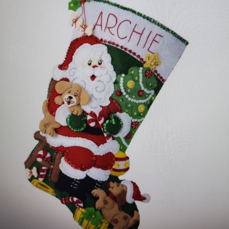 Santa Stocking - Etsy