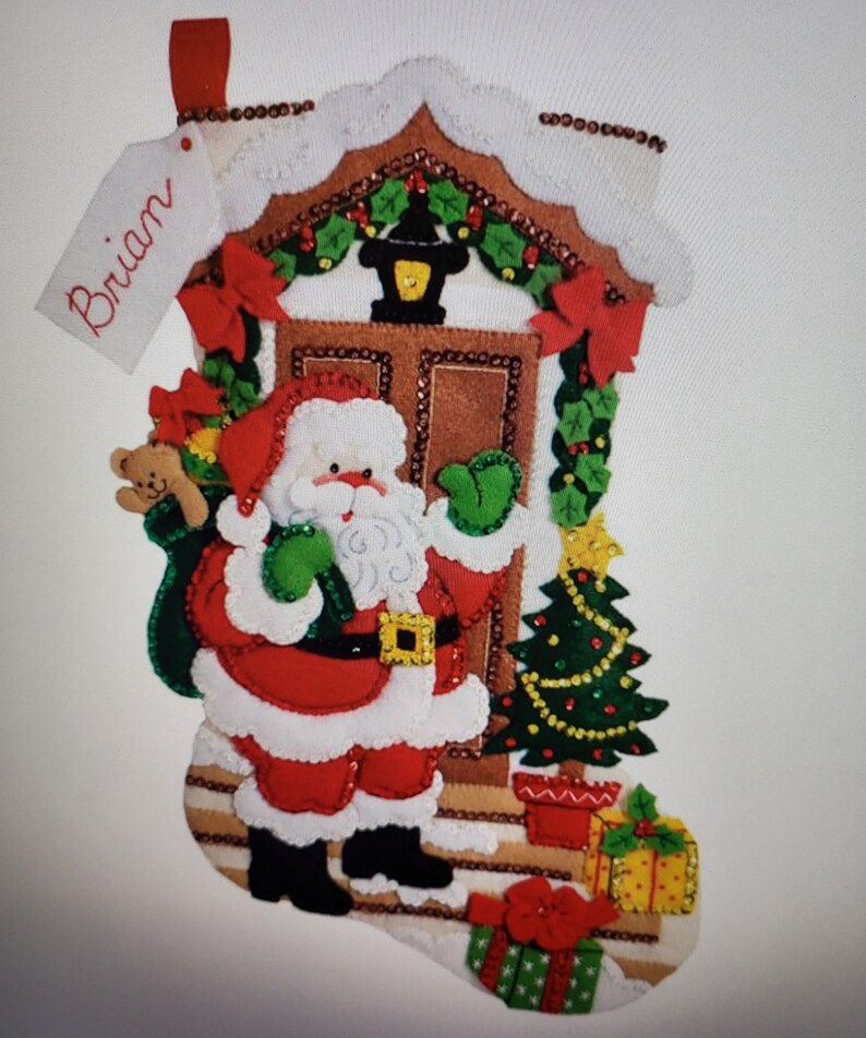 Santa is Here (BC10-460) Stocking - Etsy