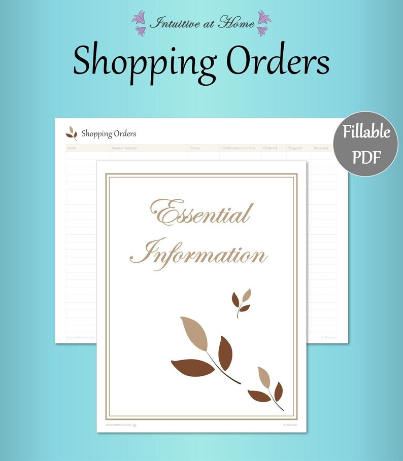 Shopping Organizer, Online Shopping Order Tracker – Taupe Editable ...