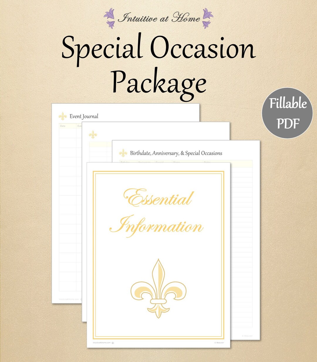 Special Occasion Tracker Package – Gold, Editable, Fillable, Birthday ...