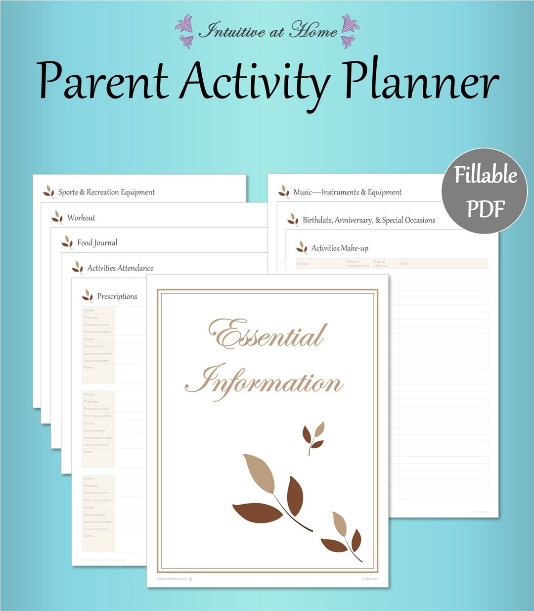 Mini Parent Activity Planner Printable - Fillable Family Organizer ...