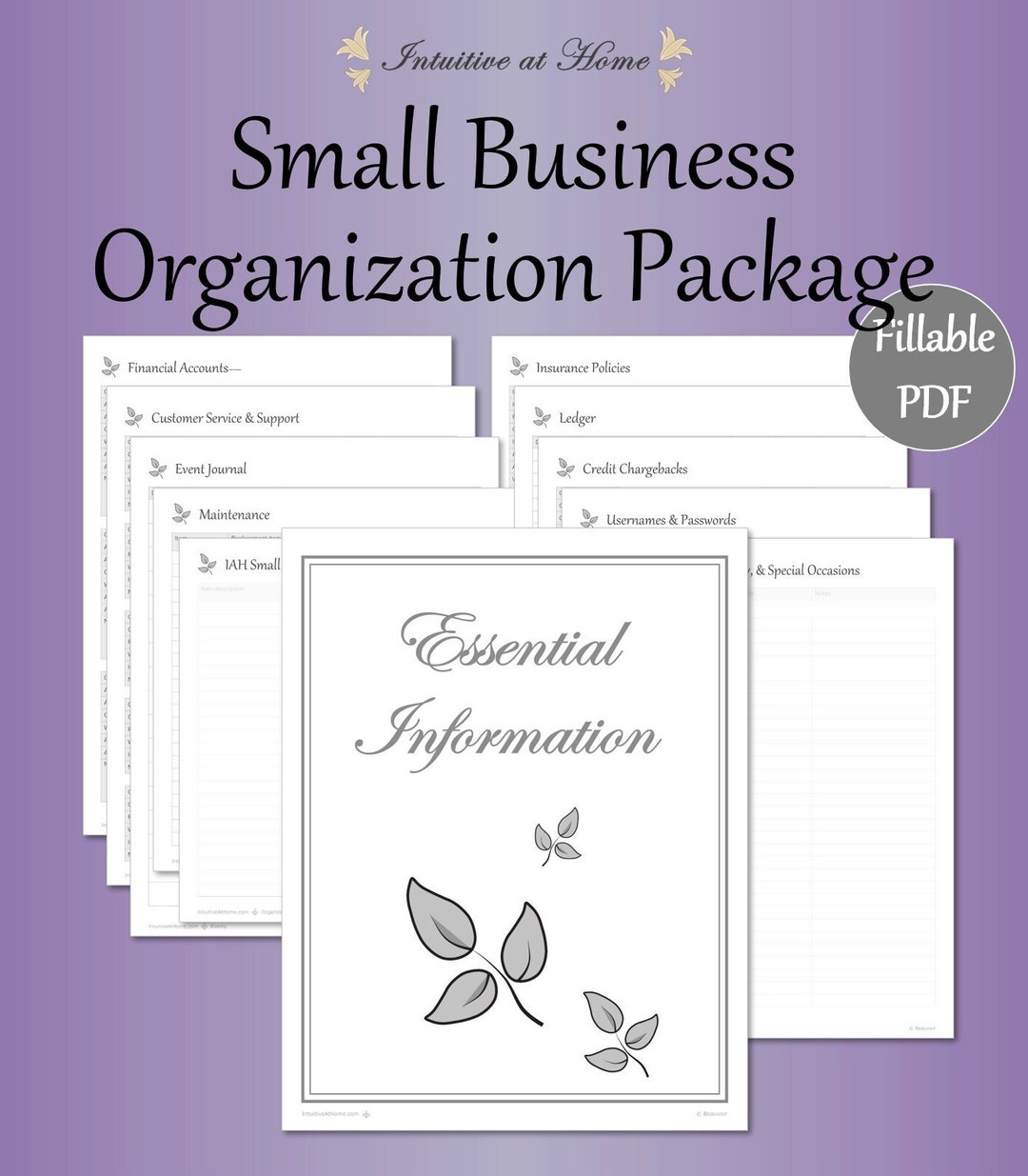 Mini Small Business Printables – Gray Editable Fillable Business ...