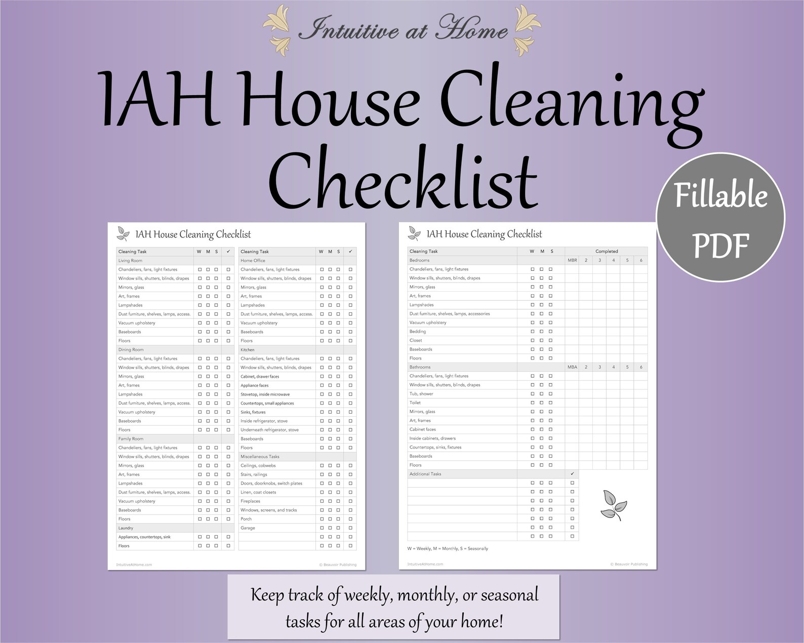 House Cleaning Checklist Gray Editable Fillable House - Etsy