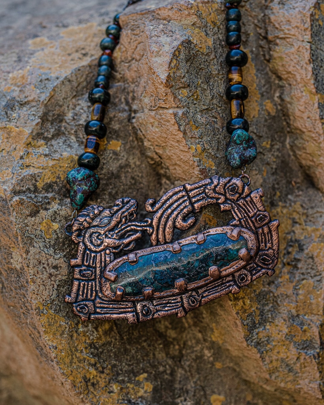 Kukulkan Quetzalcoatl Power Necklace| Back to the Ancestors| Aztec Maya ...