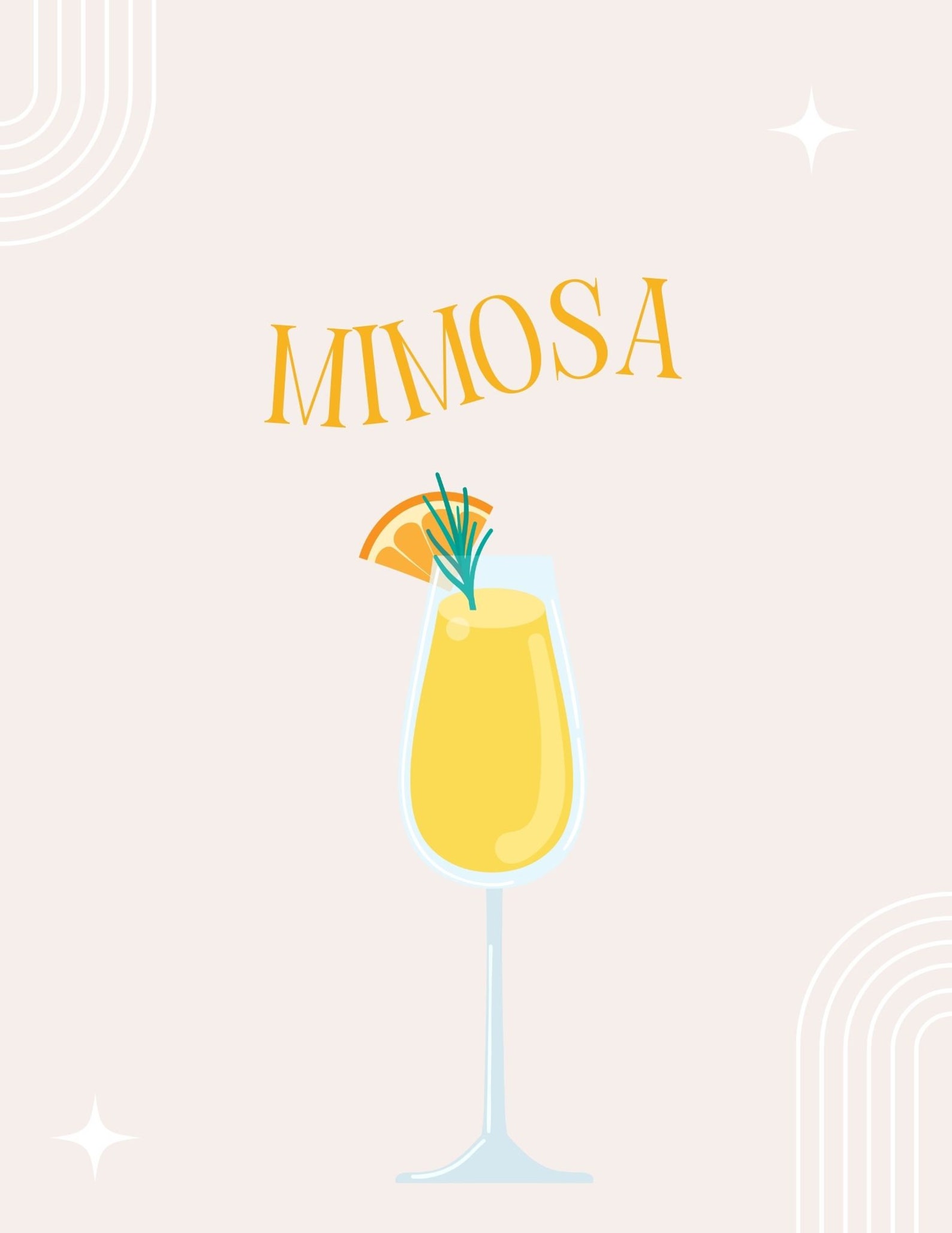 Cocktail Artwork- Mimosa - Etsy