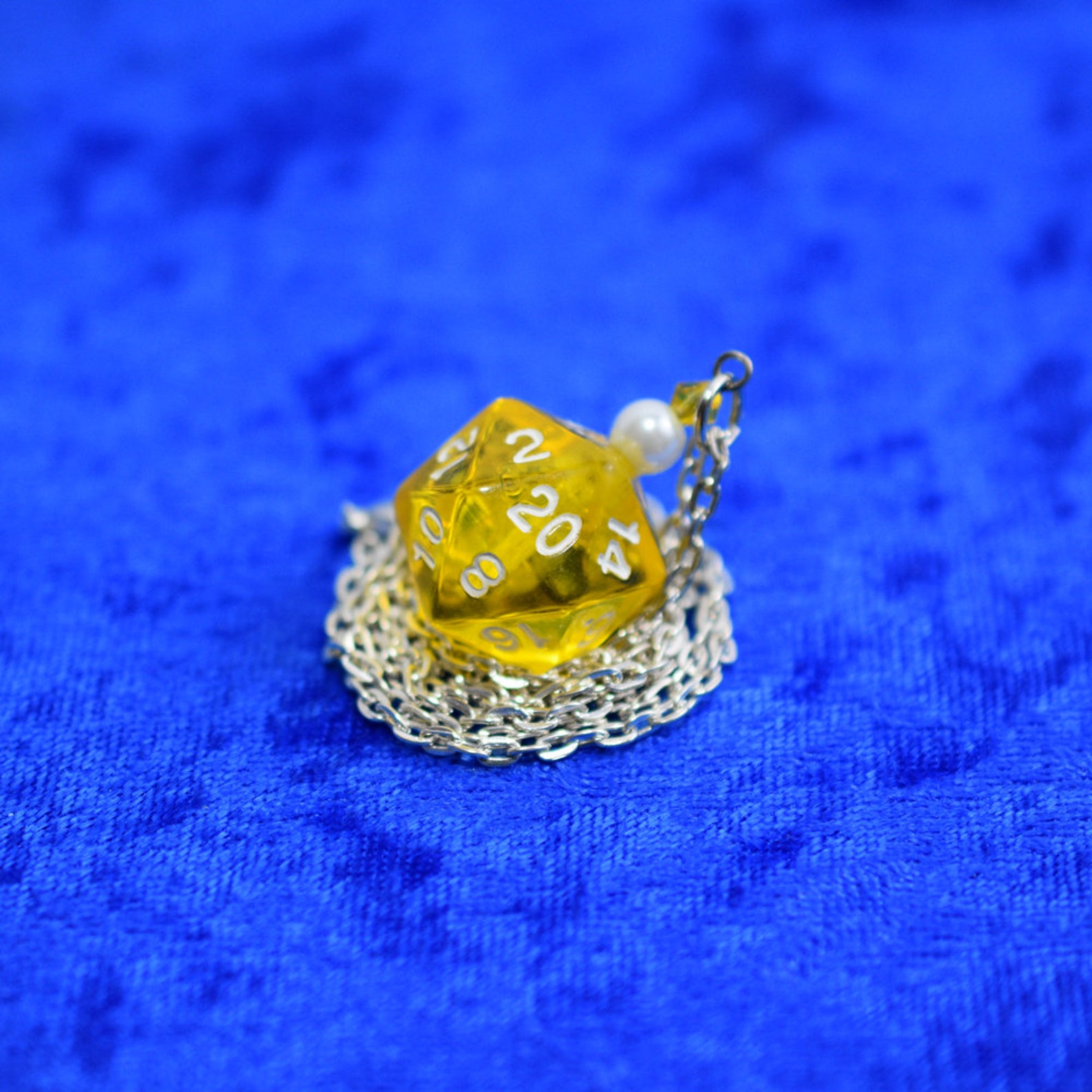 Translucent Yellow D20 Dice Necklace Tabletop Gaming Jewelry - Etsy
