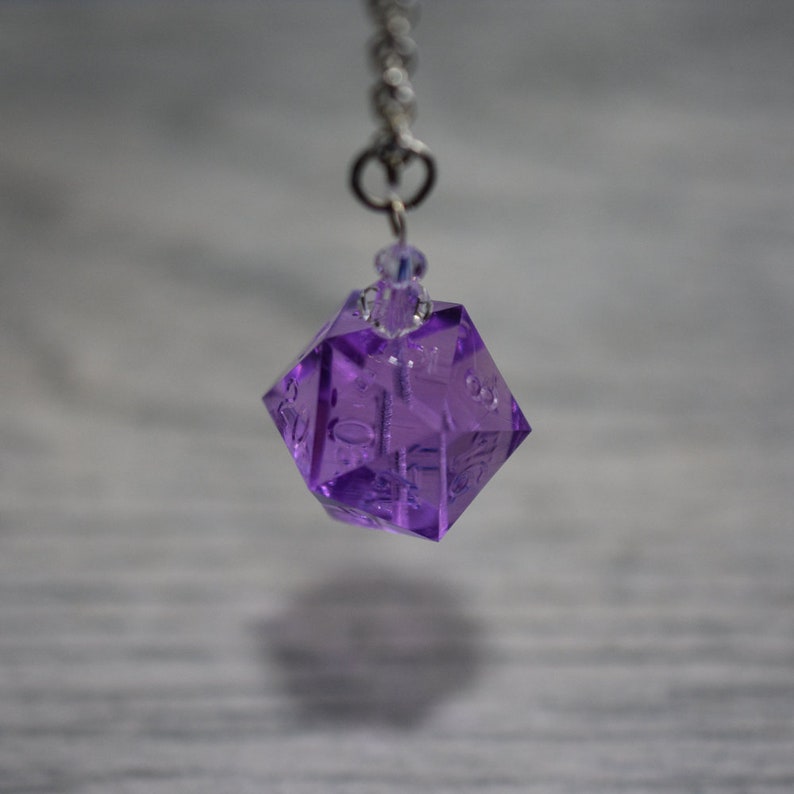 Amethyst Gamescience D20 Dice Necklace - Polycarbonate Tabletop Gaming ...