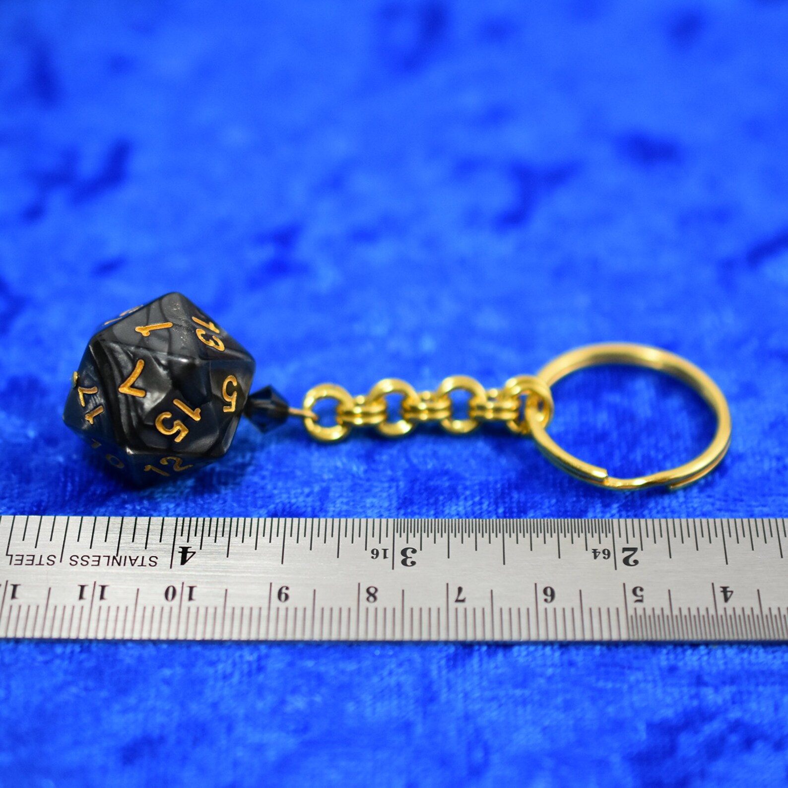 Custom D20 Keychain Black and White Dice Charms - Etsy