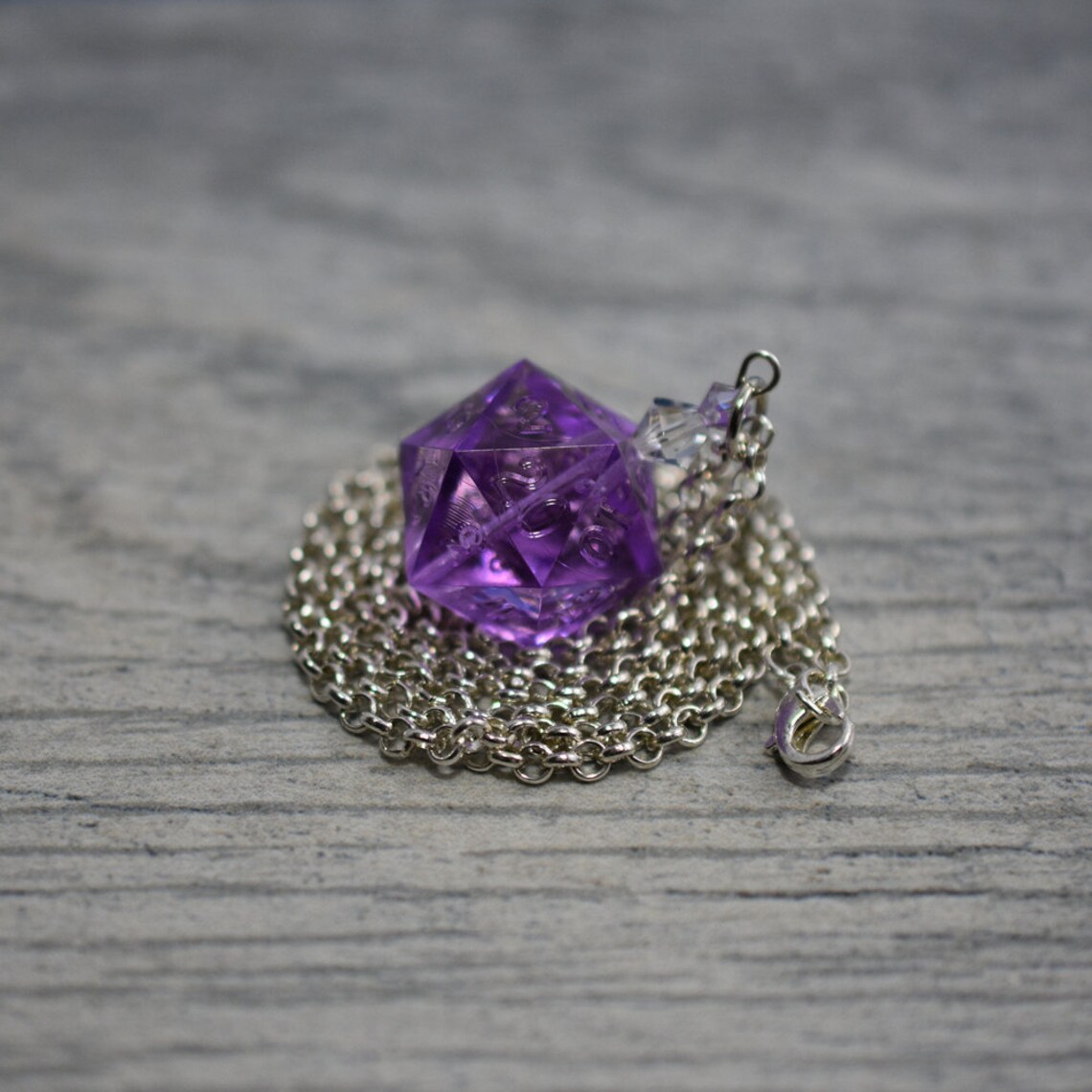 Amethyst Gamescience D20 Dice Necklace Polycarbonate - Etsy