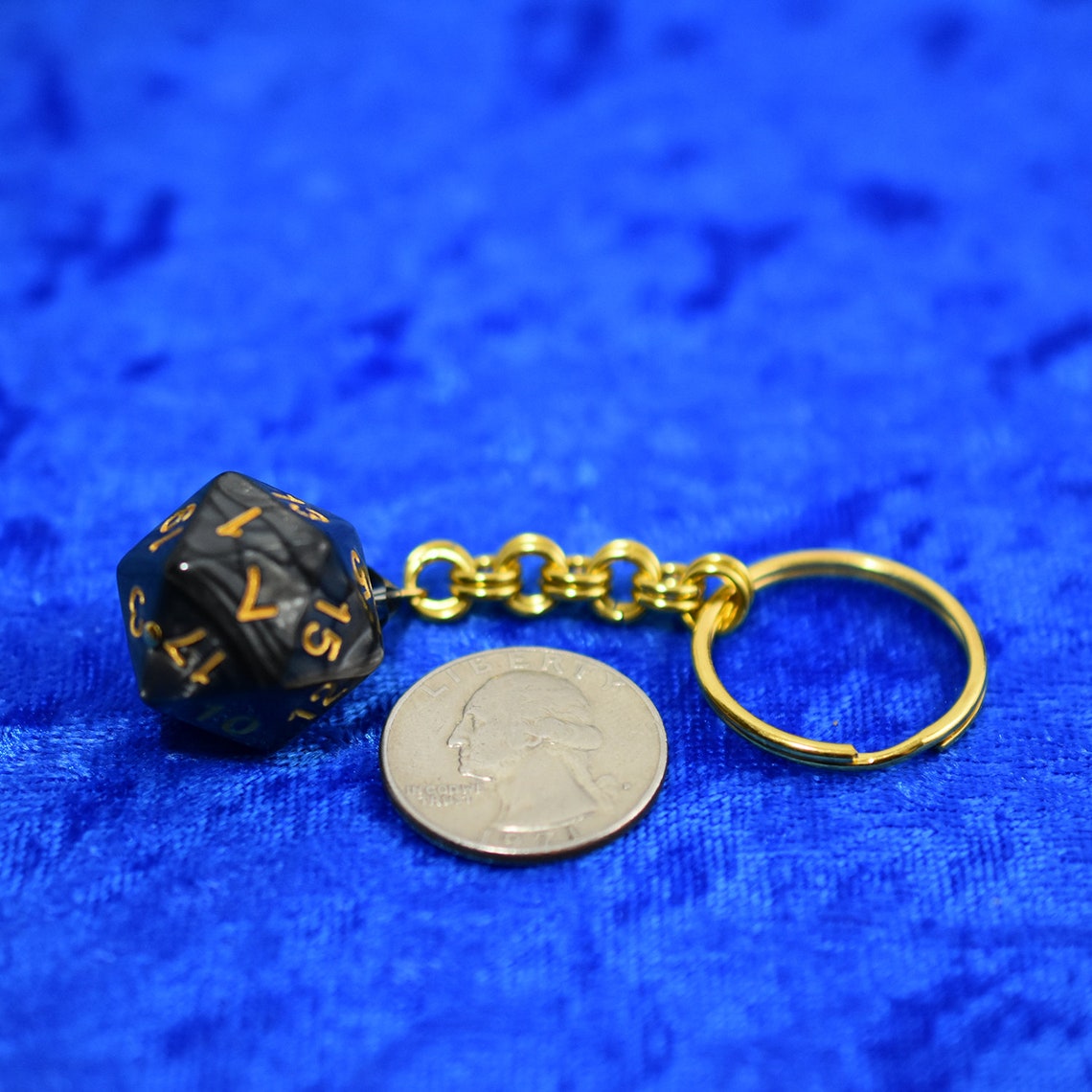 Custom D20 Keychain - Black and White Dice Charms - Etsy