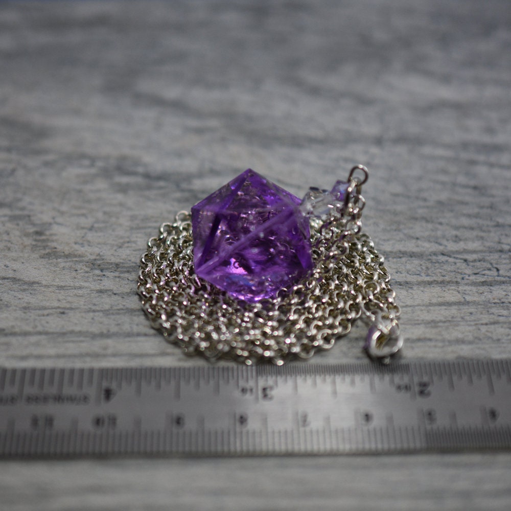 Amethyst Gamescience D20 Dice Necklace - Polycarbonate Tabletop Gaming ...