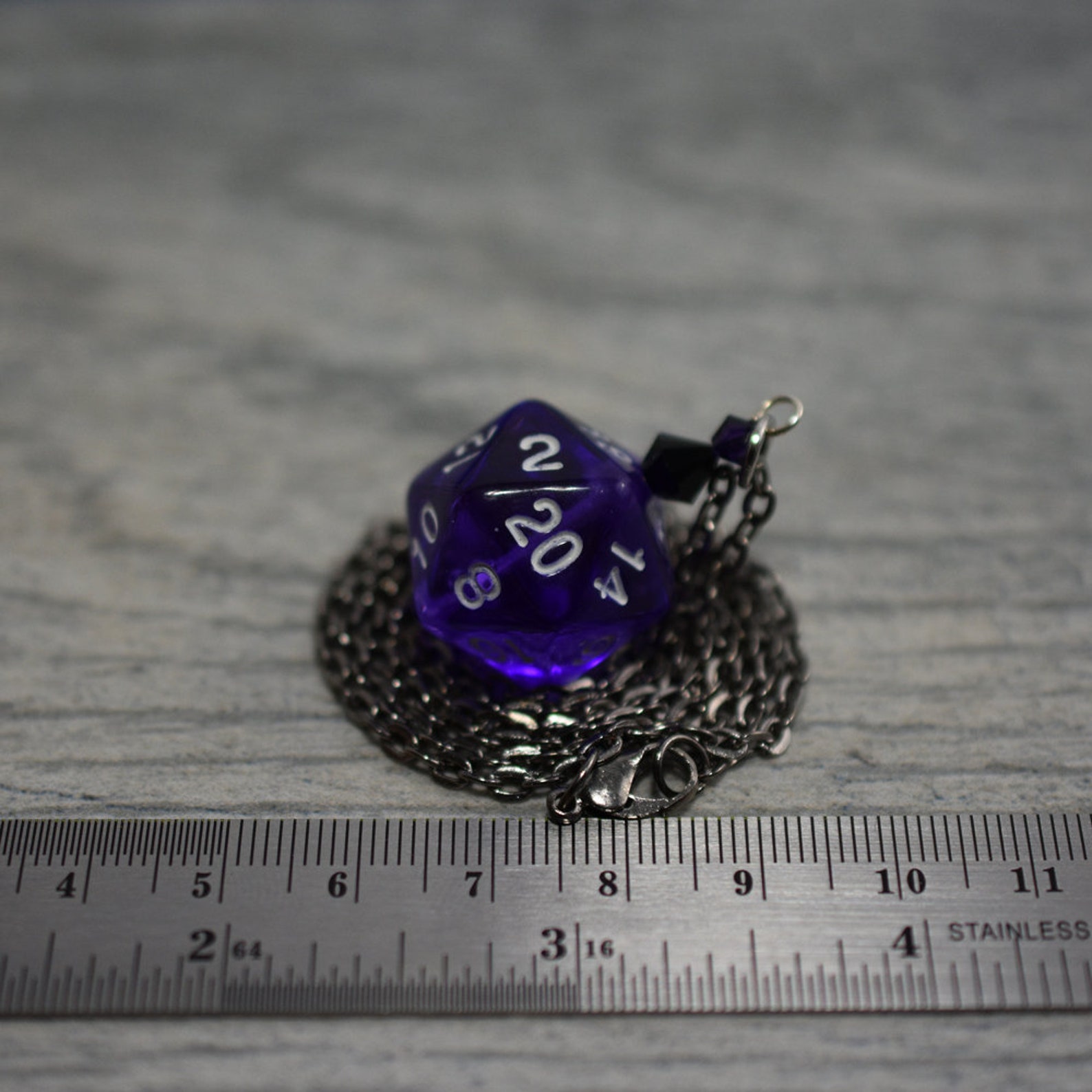 Translucent Purple D20 Dice Necklace - Tabletop Gaming Jewelry With ...