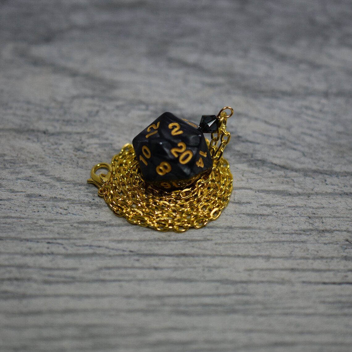 Custom D20 Necklace Black and White Dice Accessories - Etsy