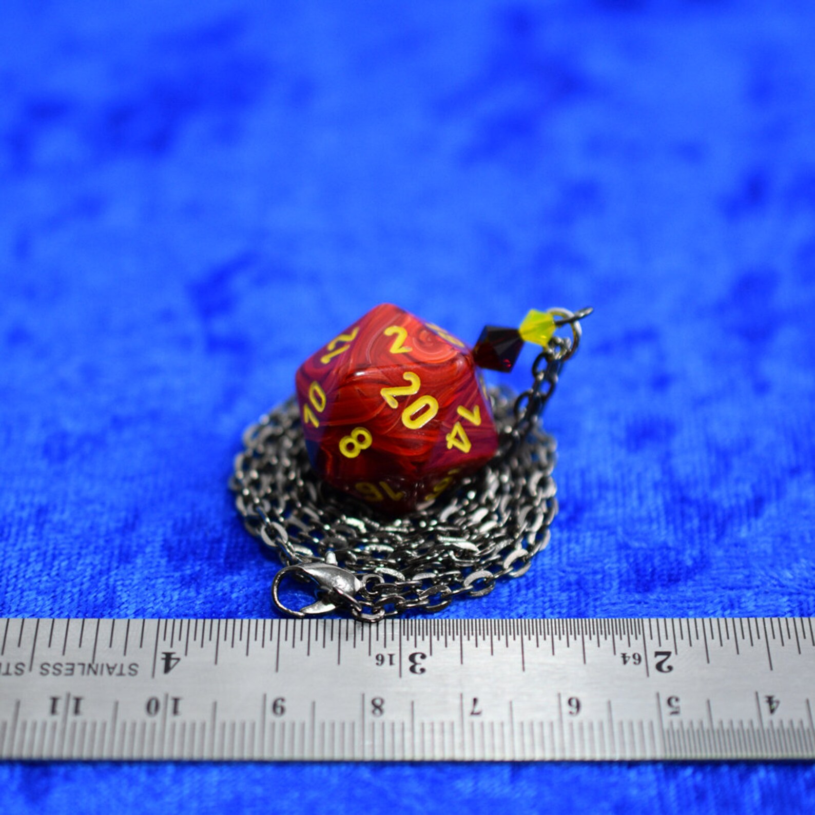 Vortex Red D20 Dice Necklace - Tabletop Gaming Jewelry With Crystal ...