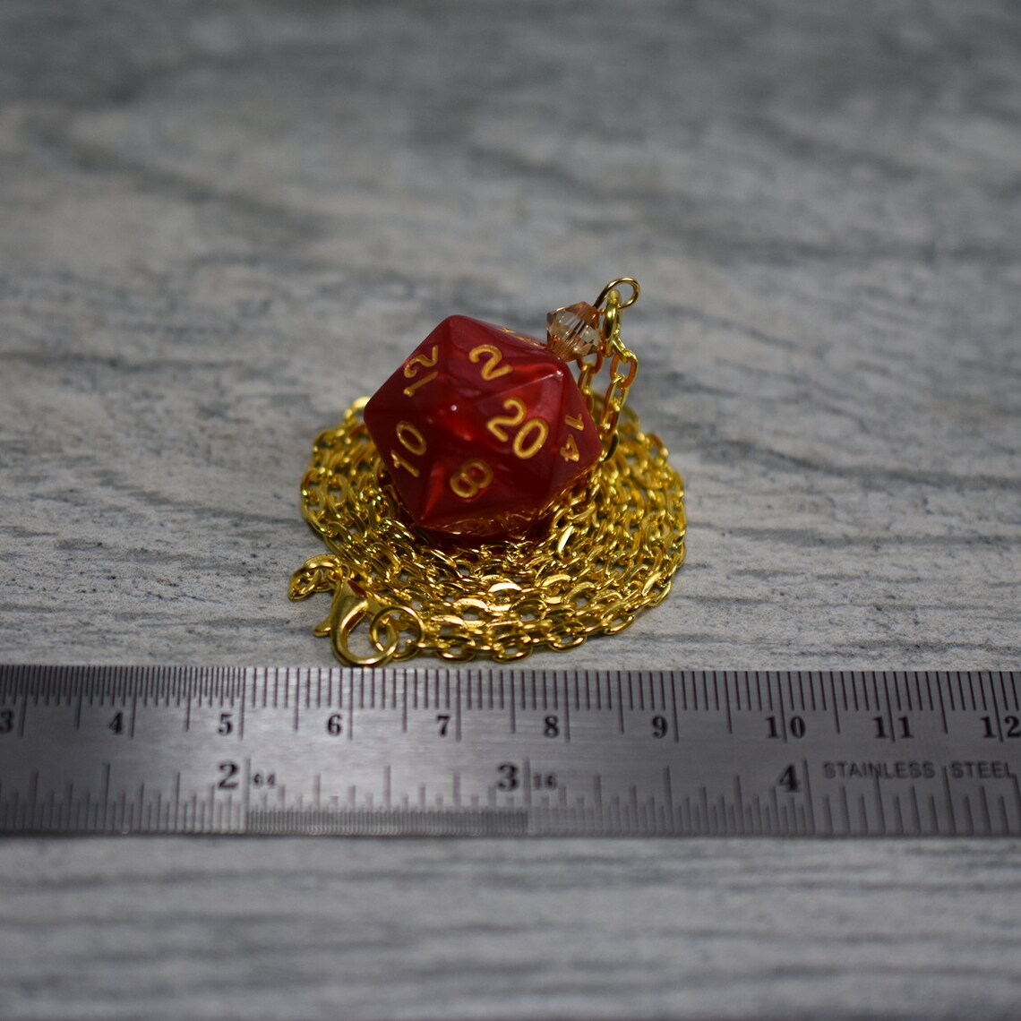 Custom D20 Necklace Red and Orange Dice Accessories - Etsy