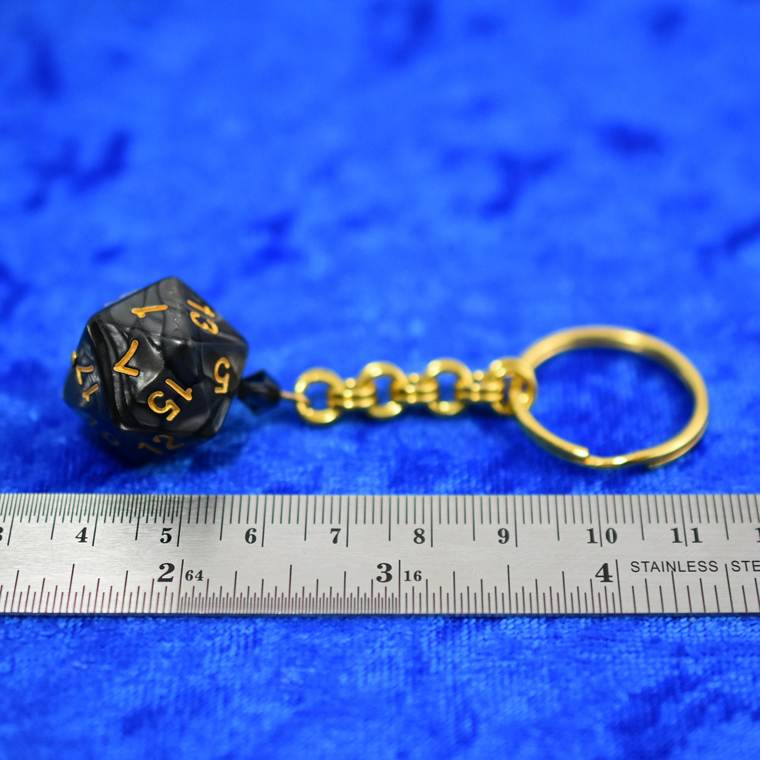 Custom D20 Keychain Black and White Dice Charms - Etsy