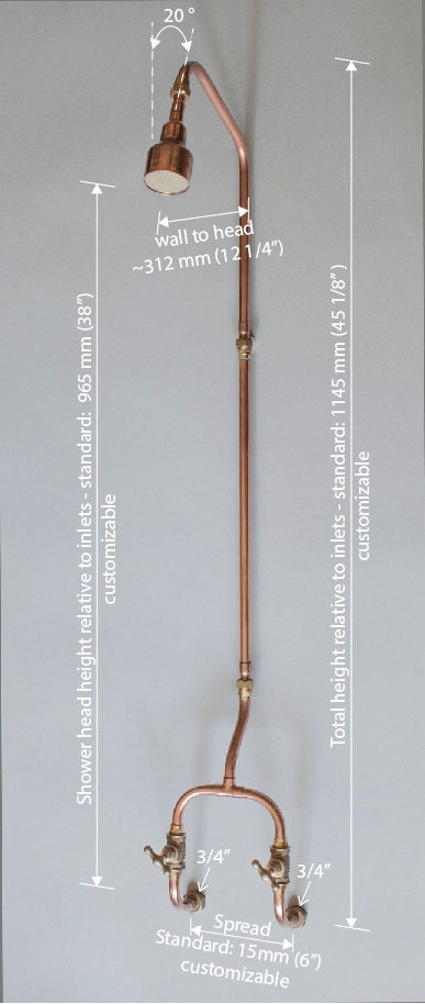 Shower Handmade Solid Copper Pipe Shower - Etsy