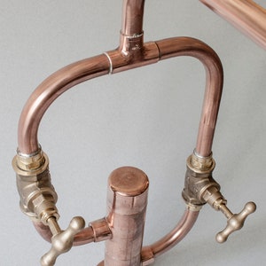 Pedestal Diagonal Deck Mount Industrial Handmade Copper Faucet - Etsy