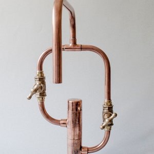 Pedestal Diagonal Deck Mount Industrial Handmade Copper Faucet - Etsy