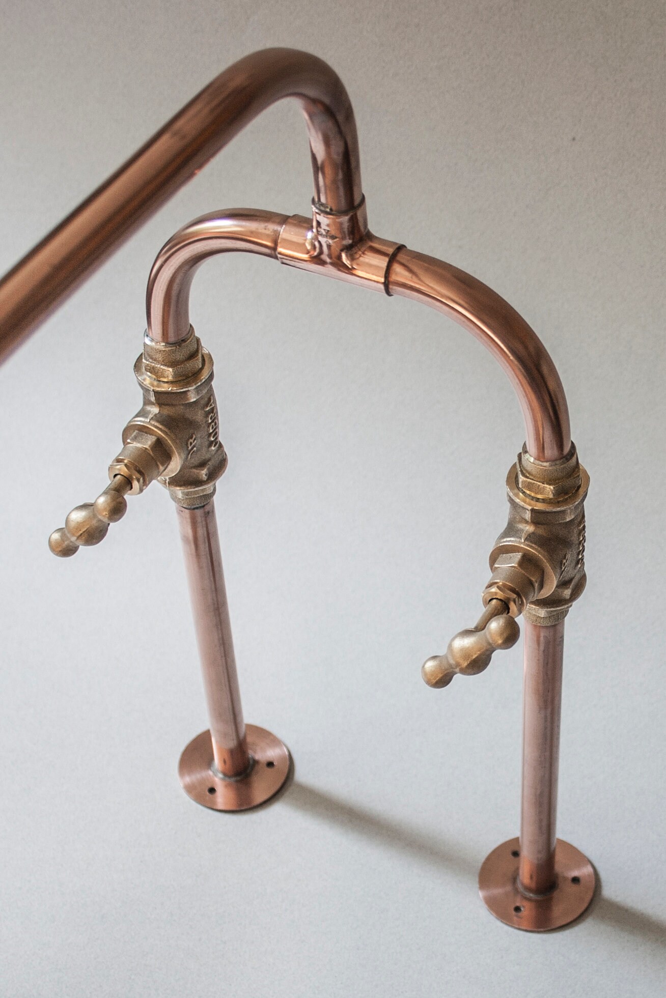 Biped Deck Mount Industrial Handmade Copper Faucet - Etsy