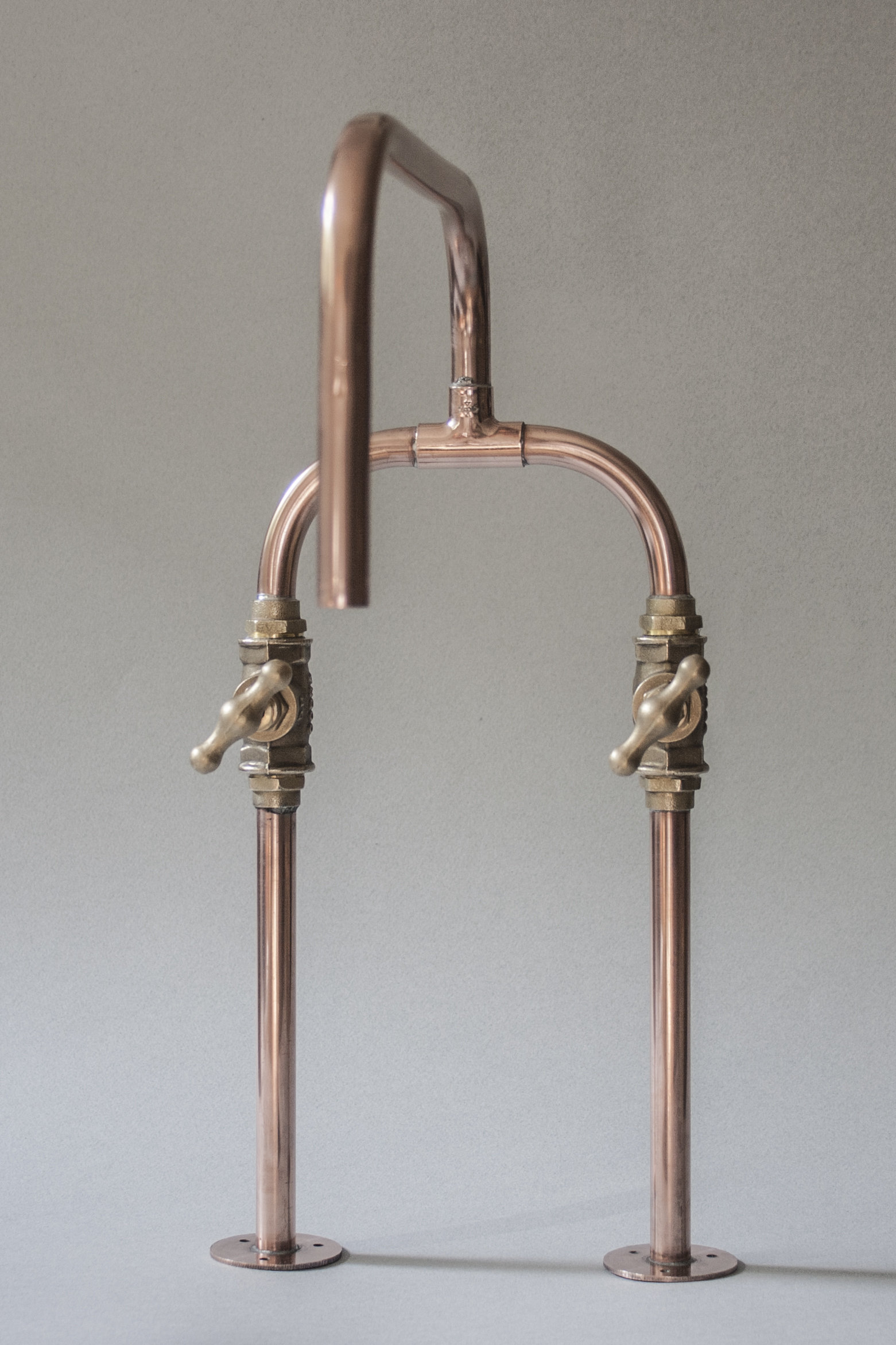 Biped Deck Mount Industrial Handmade Copper Faucet - Etsy