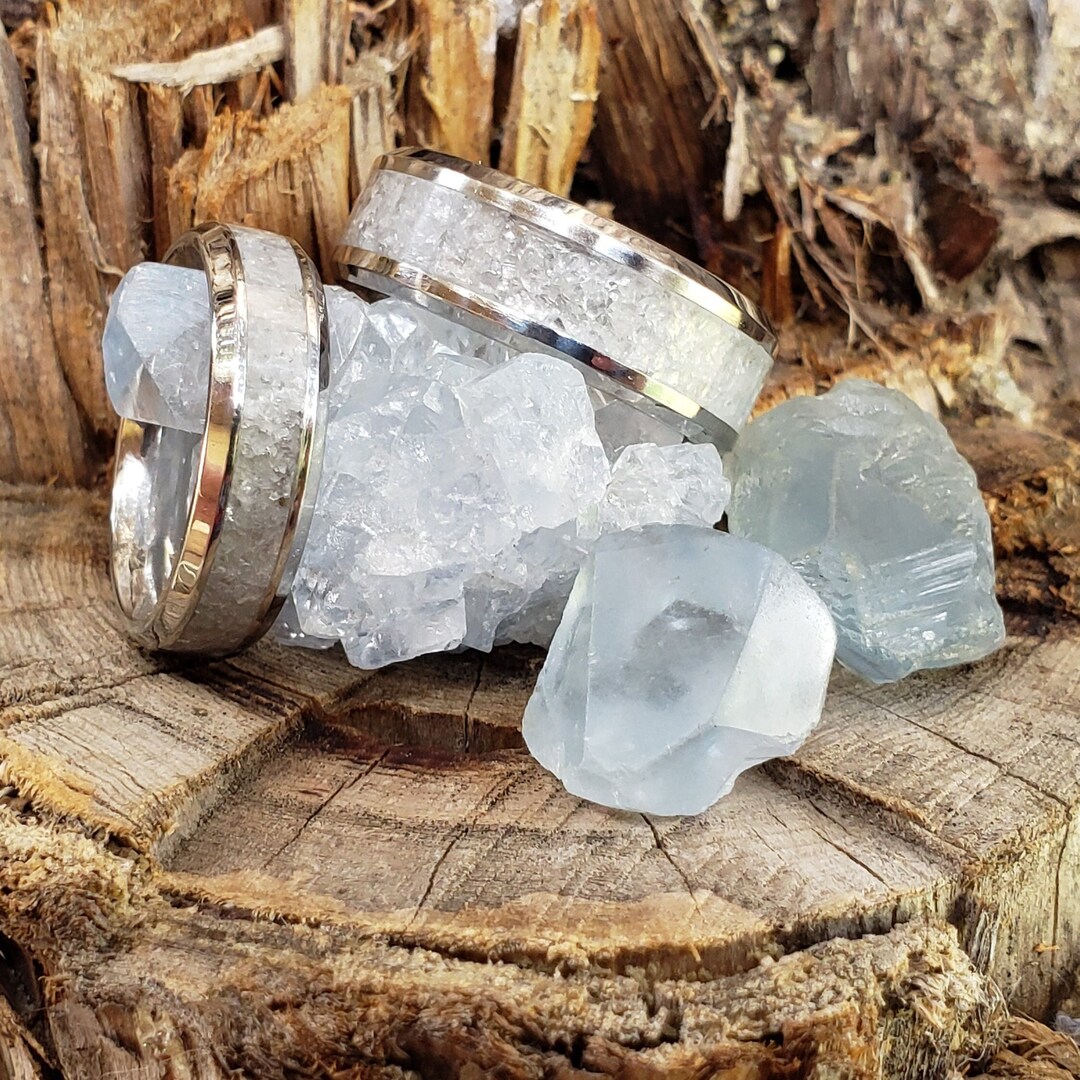 Celestite Couples Rings. Titanium Tungsten Men & Women - Etsy