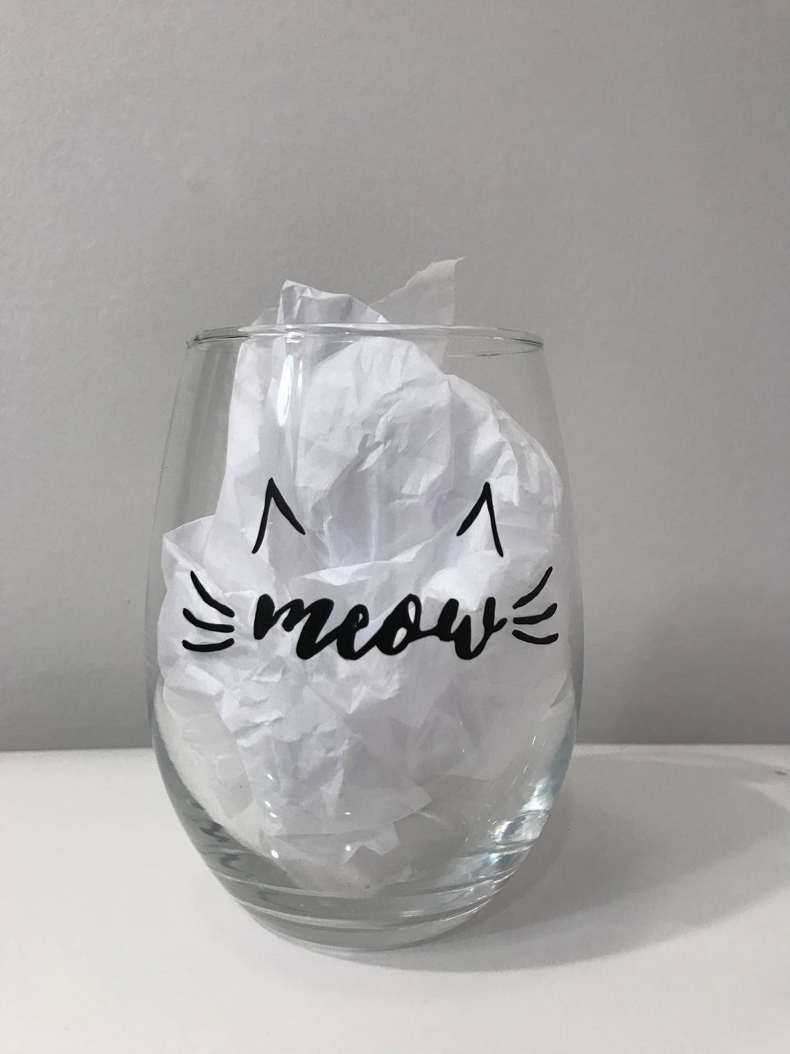 Meow Cat Wine Glass Wine Glass Cat Funny Wine Glass Cute - Etsy
