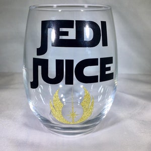 Jedi Juice Wine Glass, Jedi Wine Glass, Star Gift, Star Wine Glass, SW ...