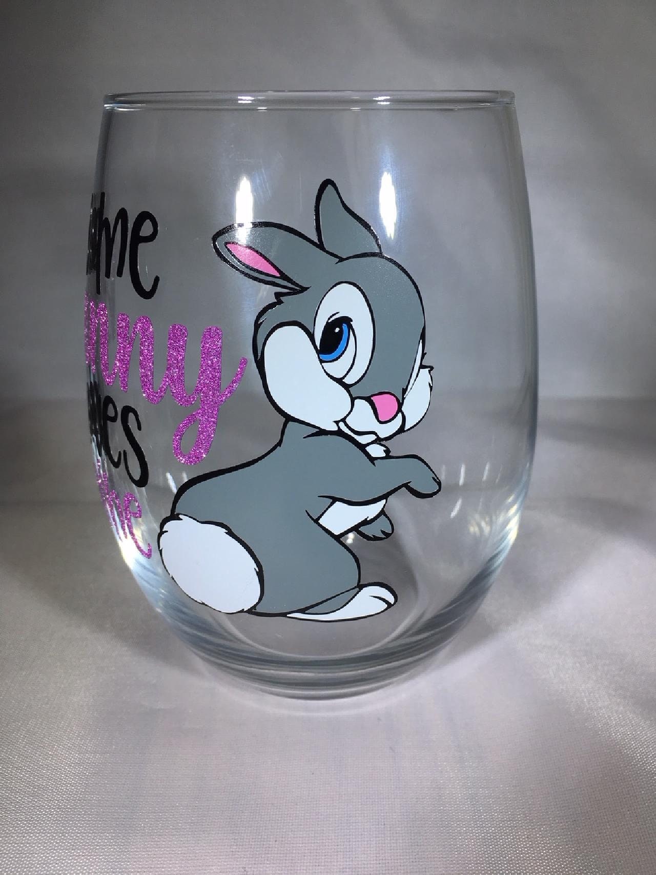 Some Bunny Loves Wine Wine Glass, Thumper Inspired Wine Glass, Bambi ...