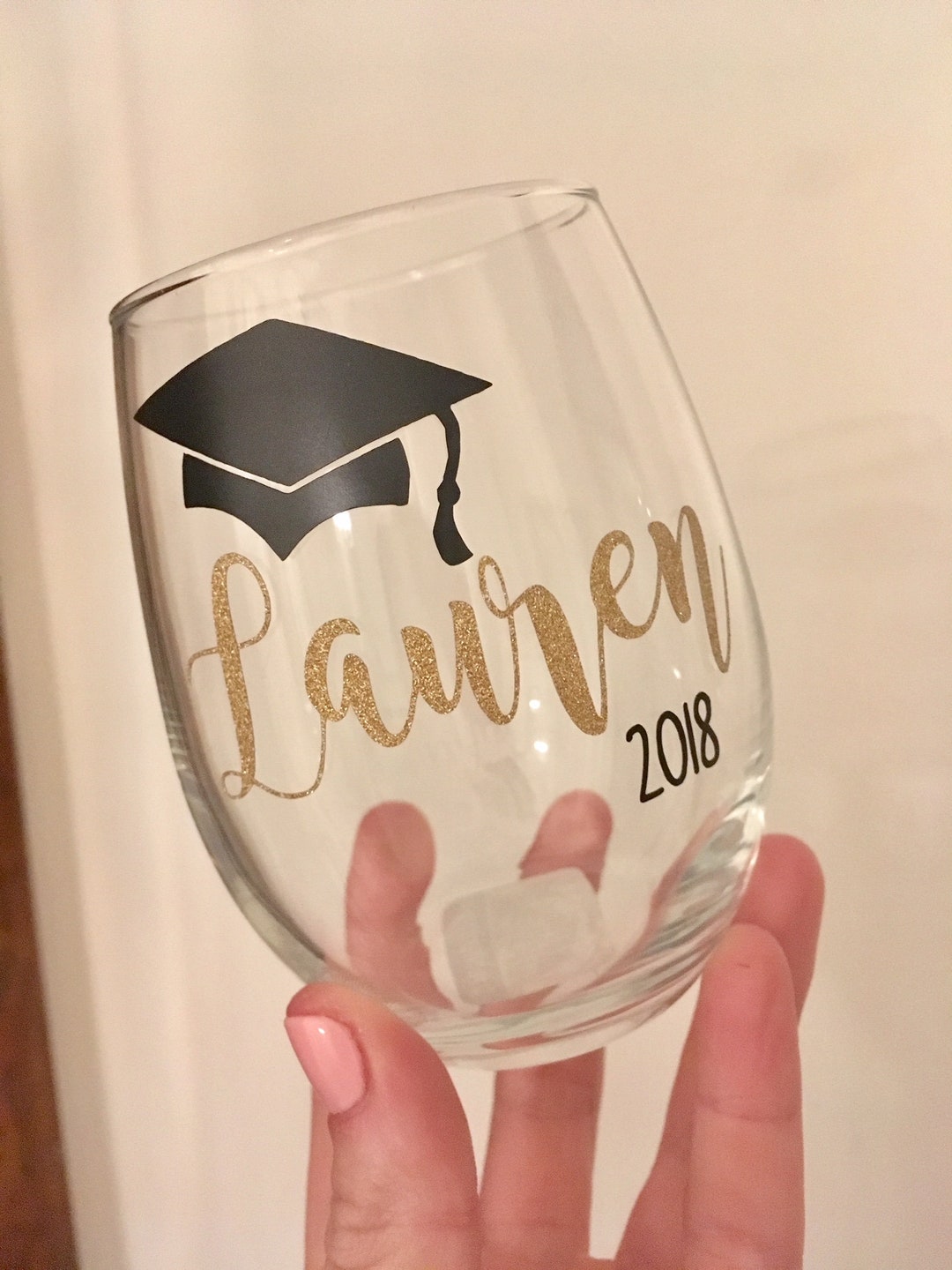 Graduation Wine Glass, Custom Graduation Wine Glass, Graduate Wine ...