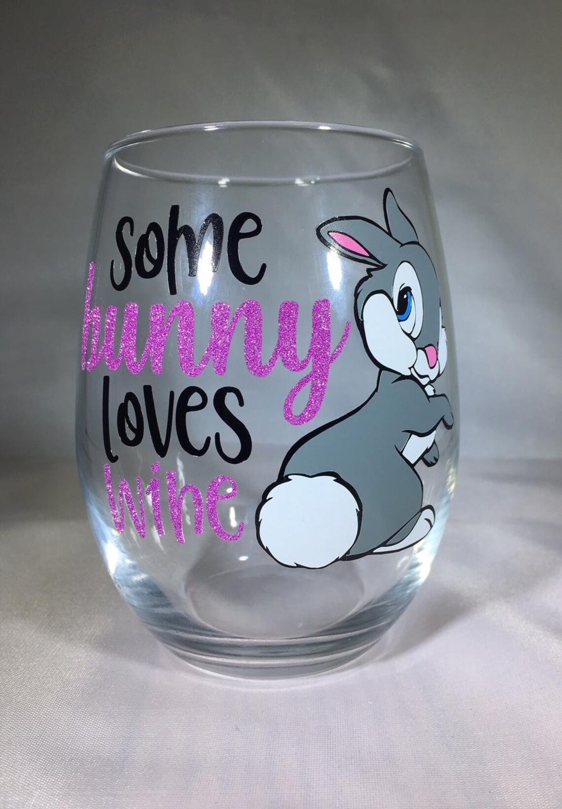 Some Bunny Loves Wine Wine Glass Thumper Inspired Wine Glass - Etsy