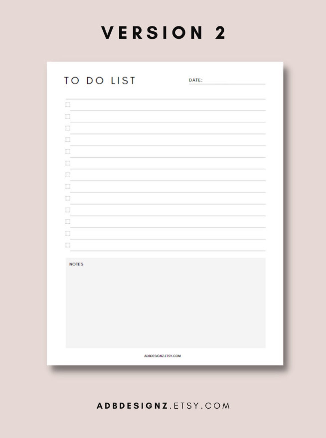Minimal to Do List, Task List Template, Productivity List, Simple List ...