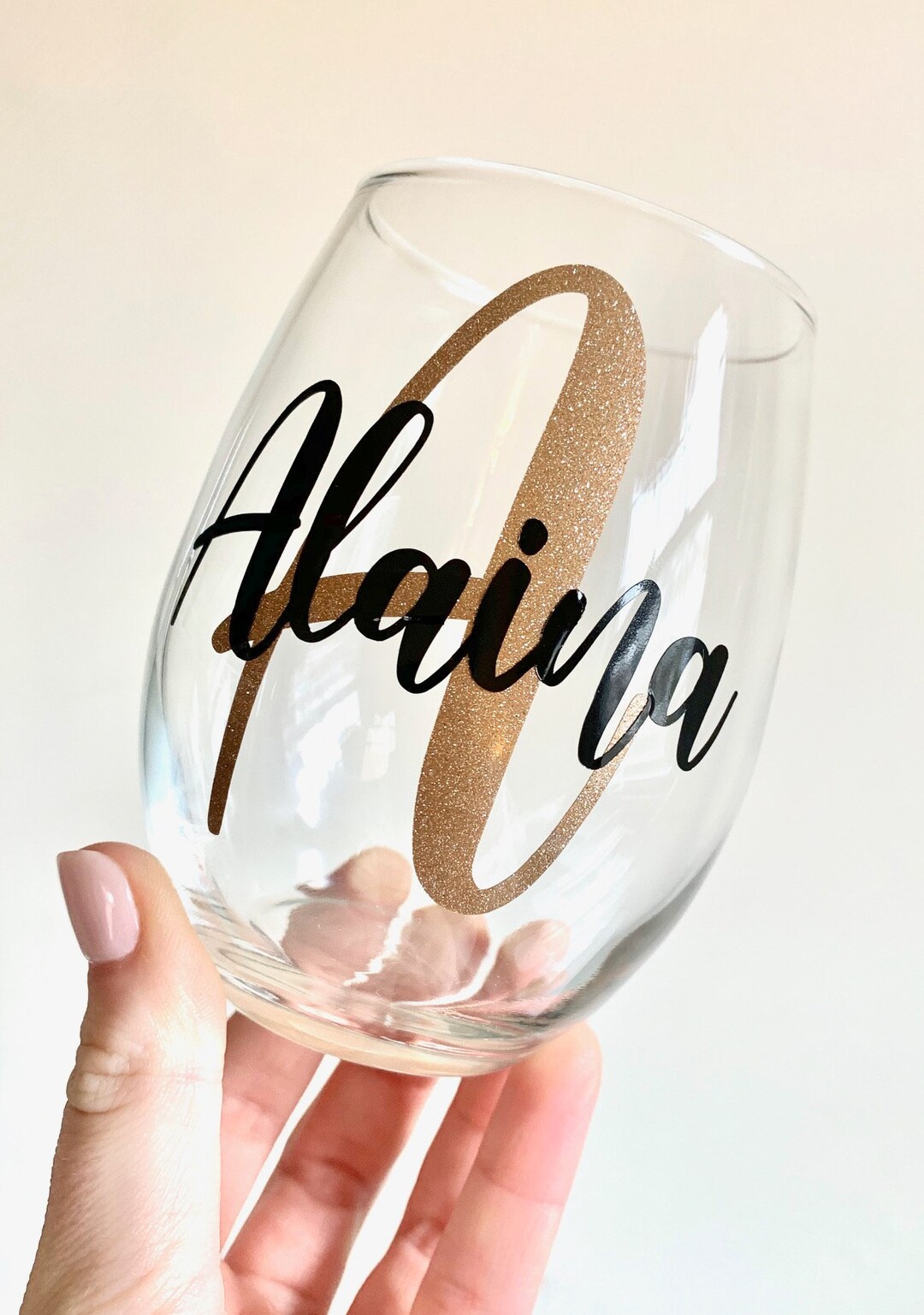 Personalized Monogram Name Wine Glass, Monogram Wine Glass ...