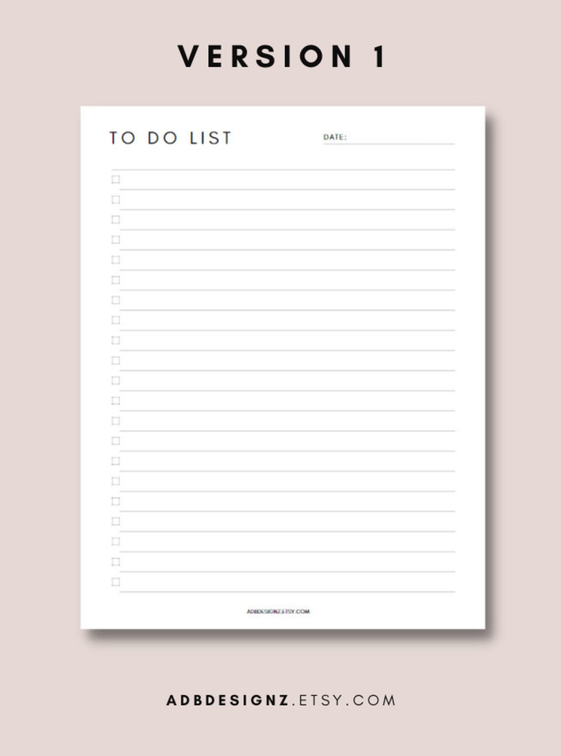Minimal to Do List, Task List Template, Productivity List, Simple List ...