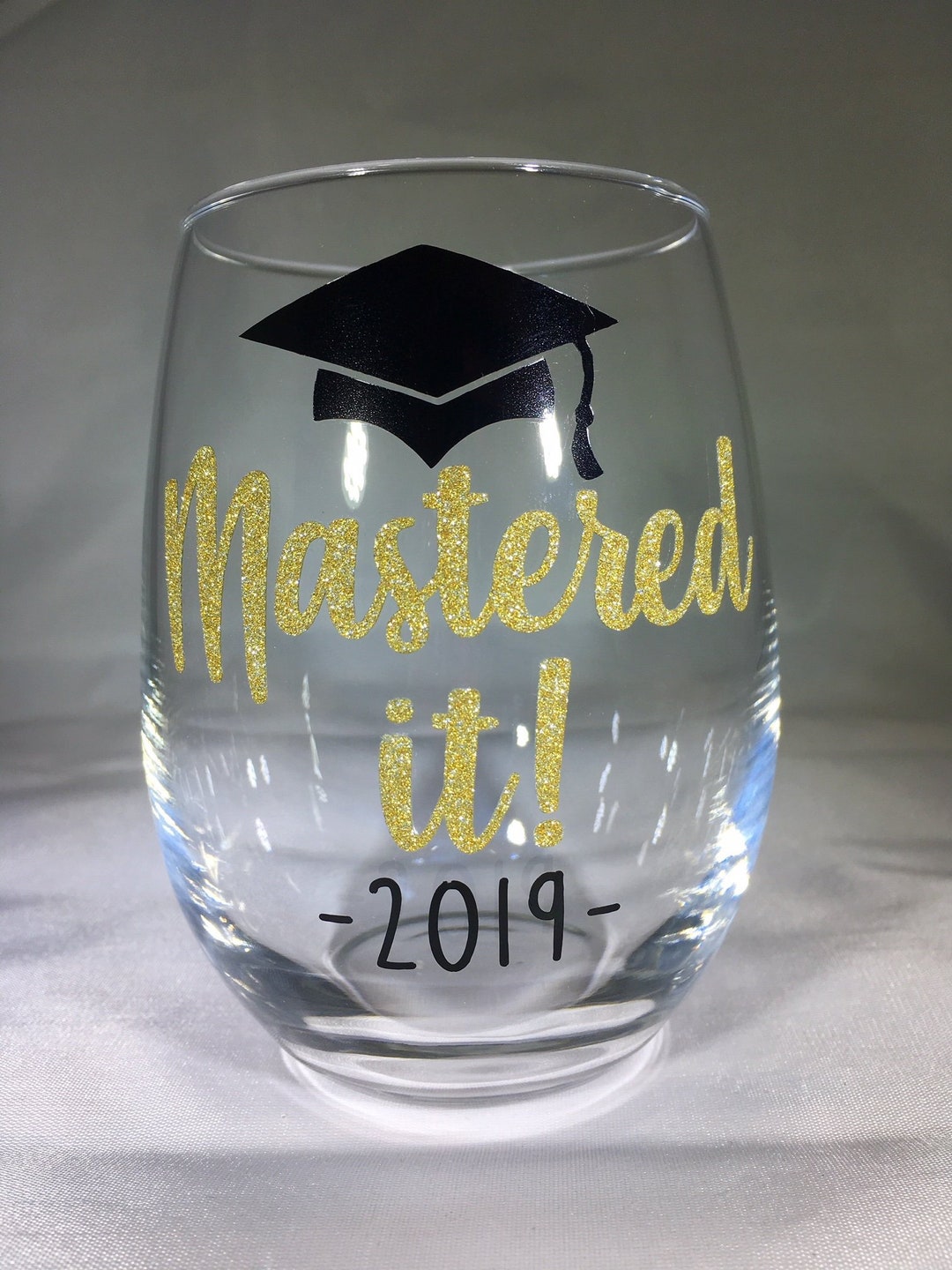 Graduation Wine Glass, Mastered It Wine Glass, Grad School Wine Glass ...