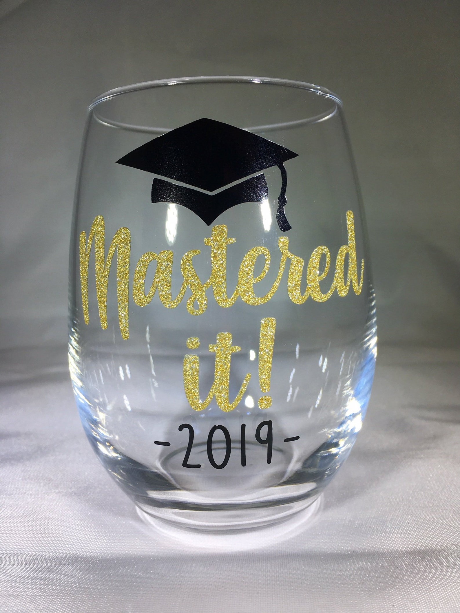 Graduation Wine Glass, Mastered It Wine Glass, Grad School Wine Glass ...