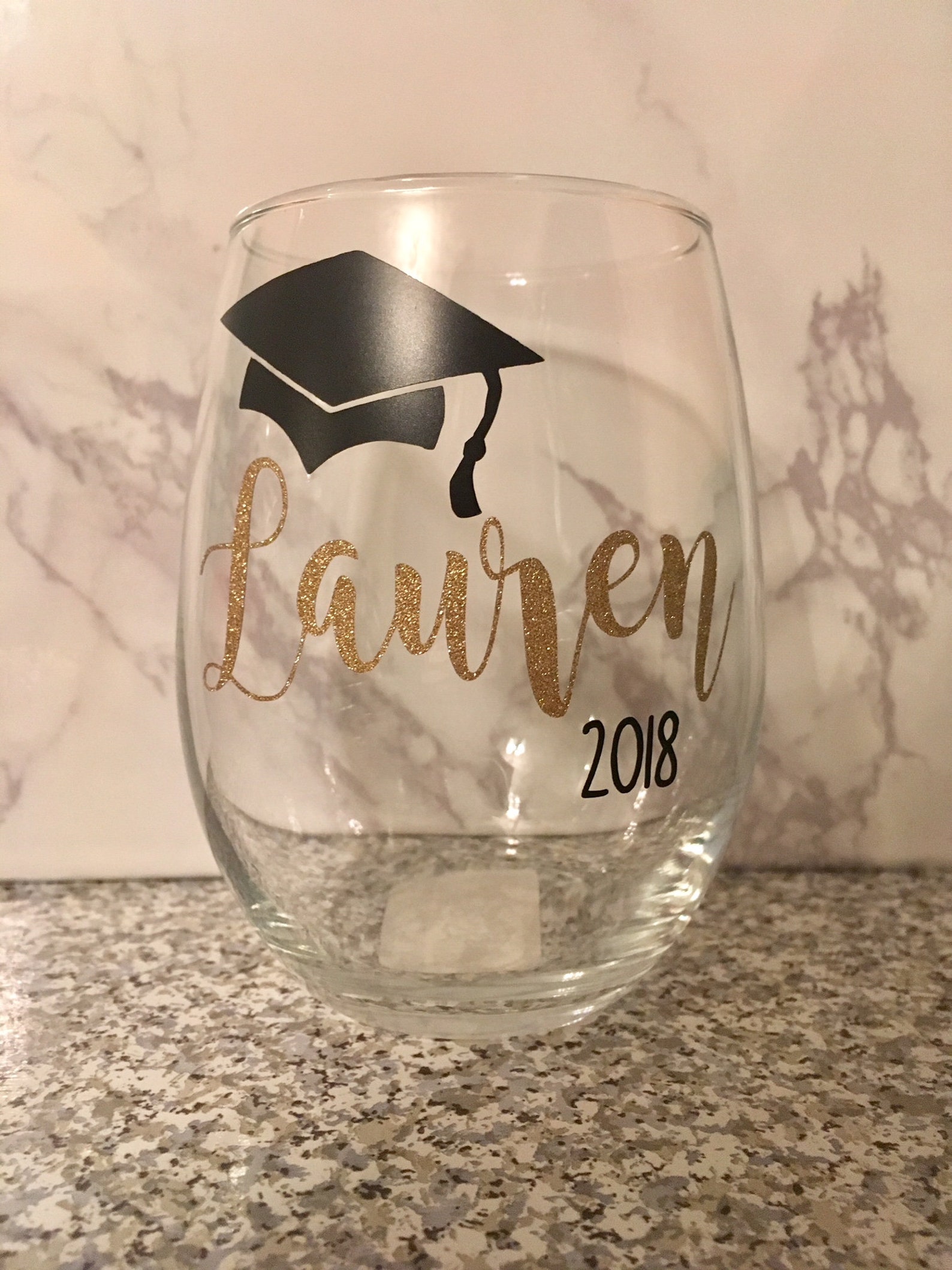 Graduation Wine Glass, Custom Graduation Wine Glass, Graduate Wine ...