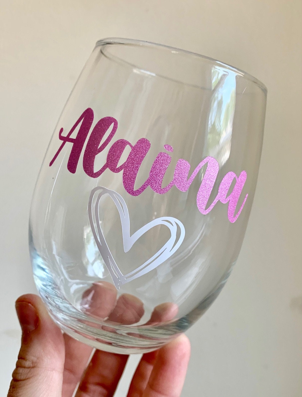 Personalized Monogram Name Wine Glass, Monogram Wine Glass ...