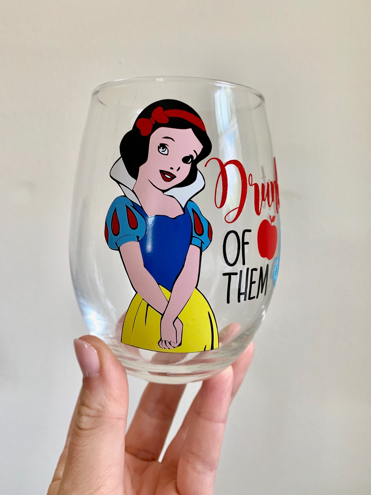 Snow White Inspired Wine Glass, Drunkest of Them All Wine Glass, Dis ...
