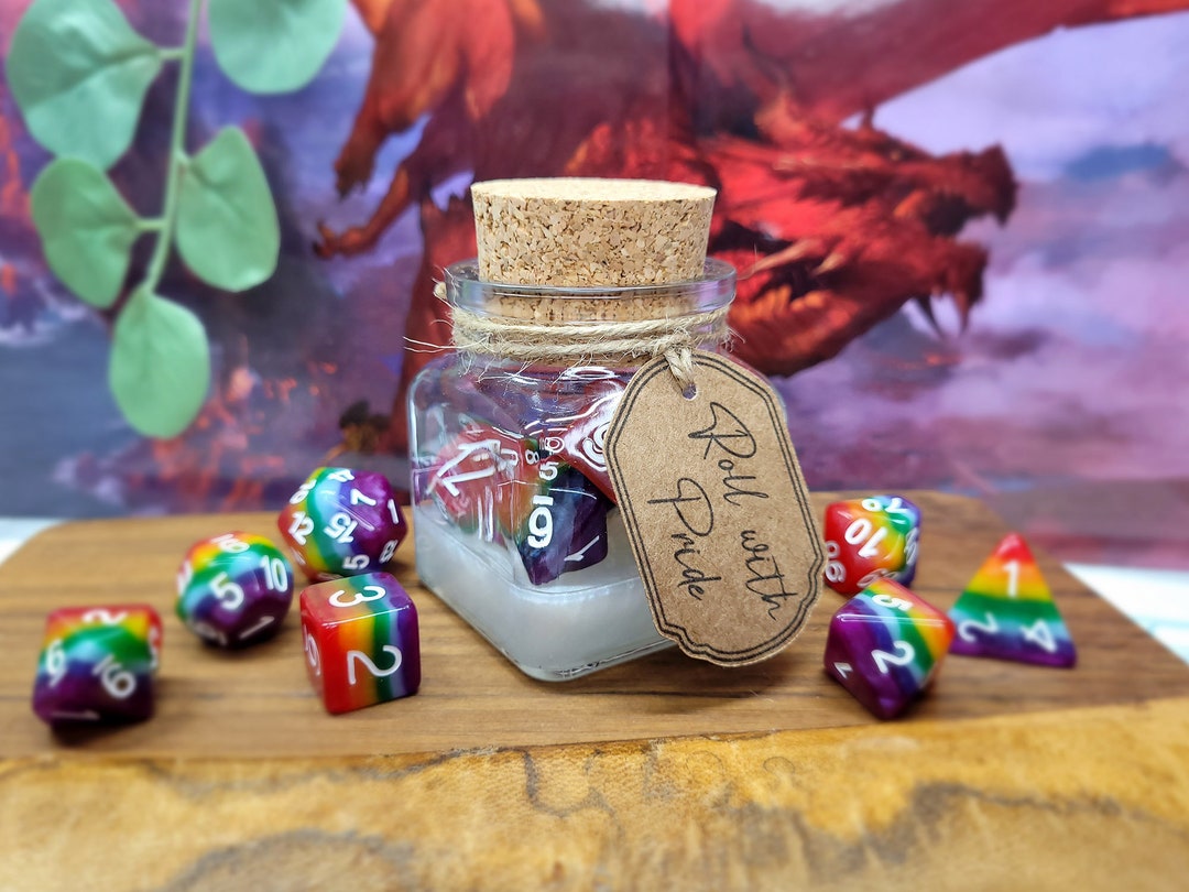 Roll With Pride - Rainbow Pride - Polyhedral Dice Magic Potion, RPG ...