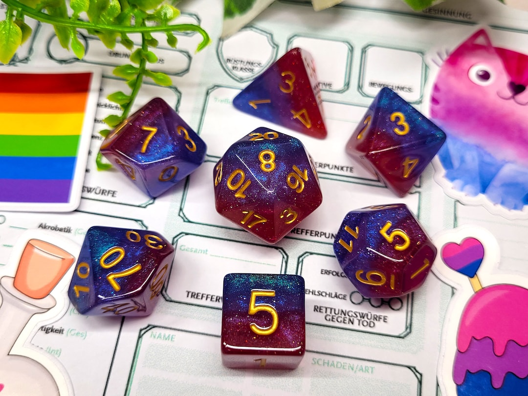 Bisexual Pride Dice Set With Sticker - Etsy