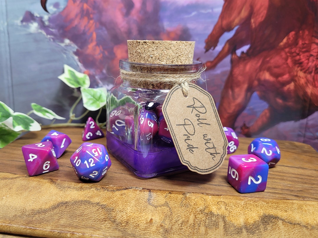 Roll With Pride - Bisexual Pride - Polyhedral Dice Magic Potion, RPG ...