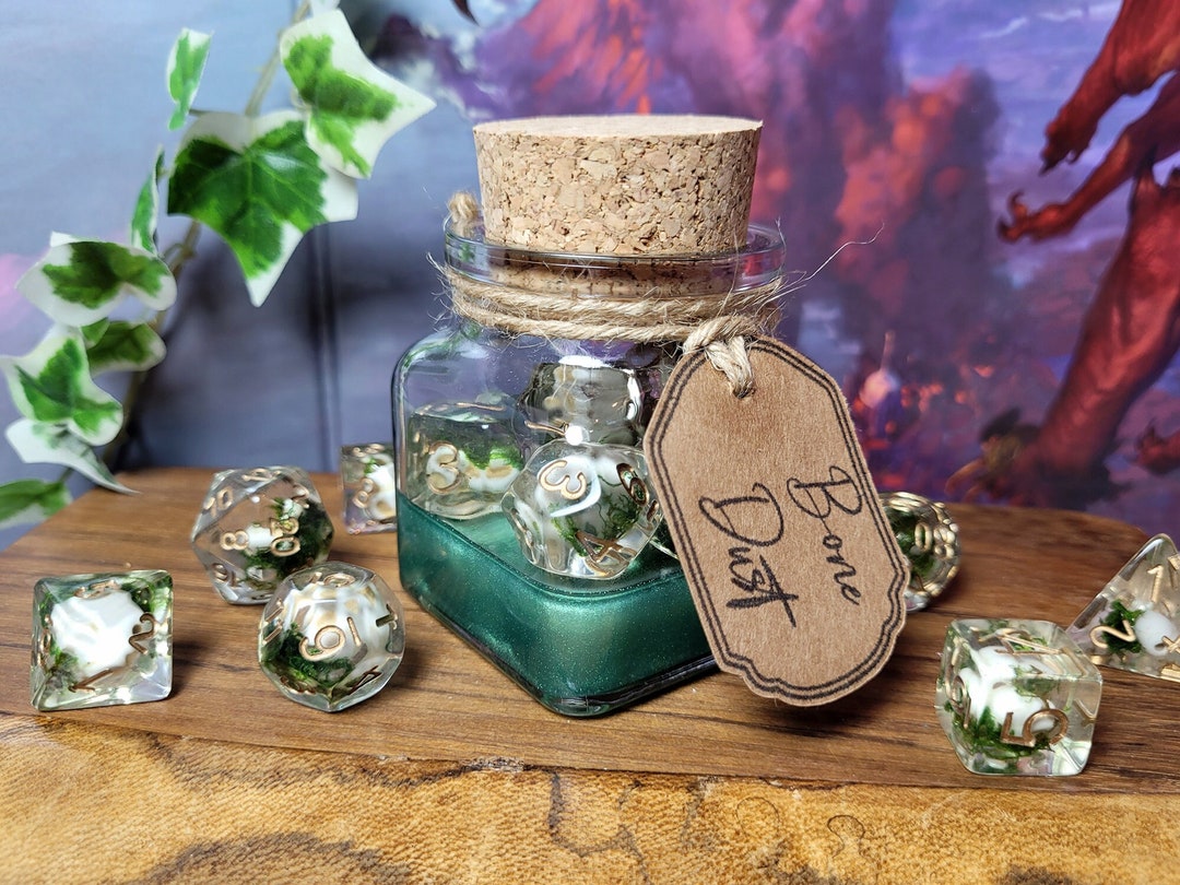 Bone Dust Polyhedral Dice Potion, RPG Dice Set Dungeons & Dragons With ...