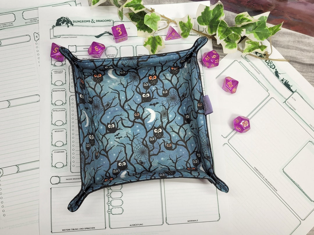 Foldable Dice Tray Owl, Dice Tray, Mat for Rolling Dice - Etsy