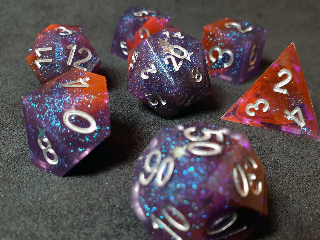Galaxy Dice Set Made of Resin, Sharp Edge Dice - Etsy