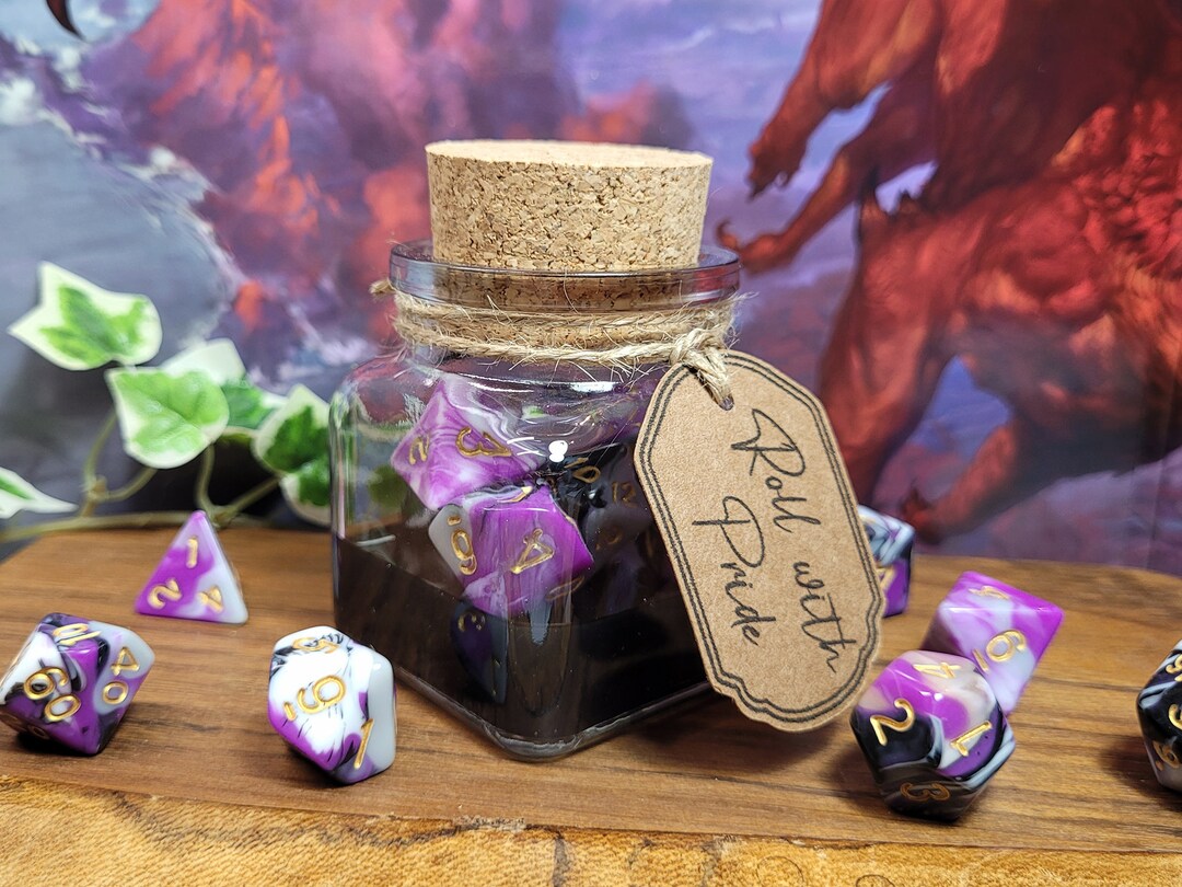 Roll With Pride - Asexual Pride - Polyhedral Dice Magic Potion, RPG ...