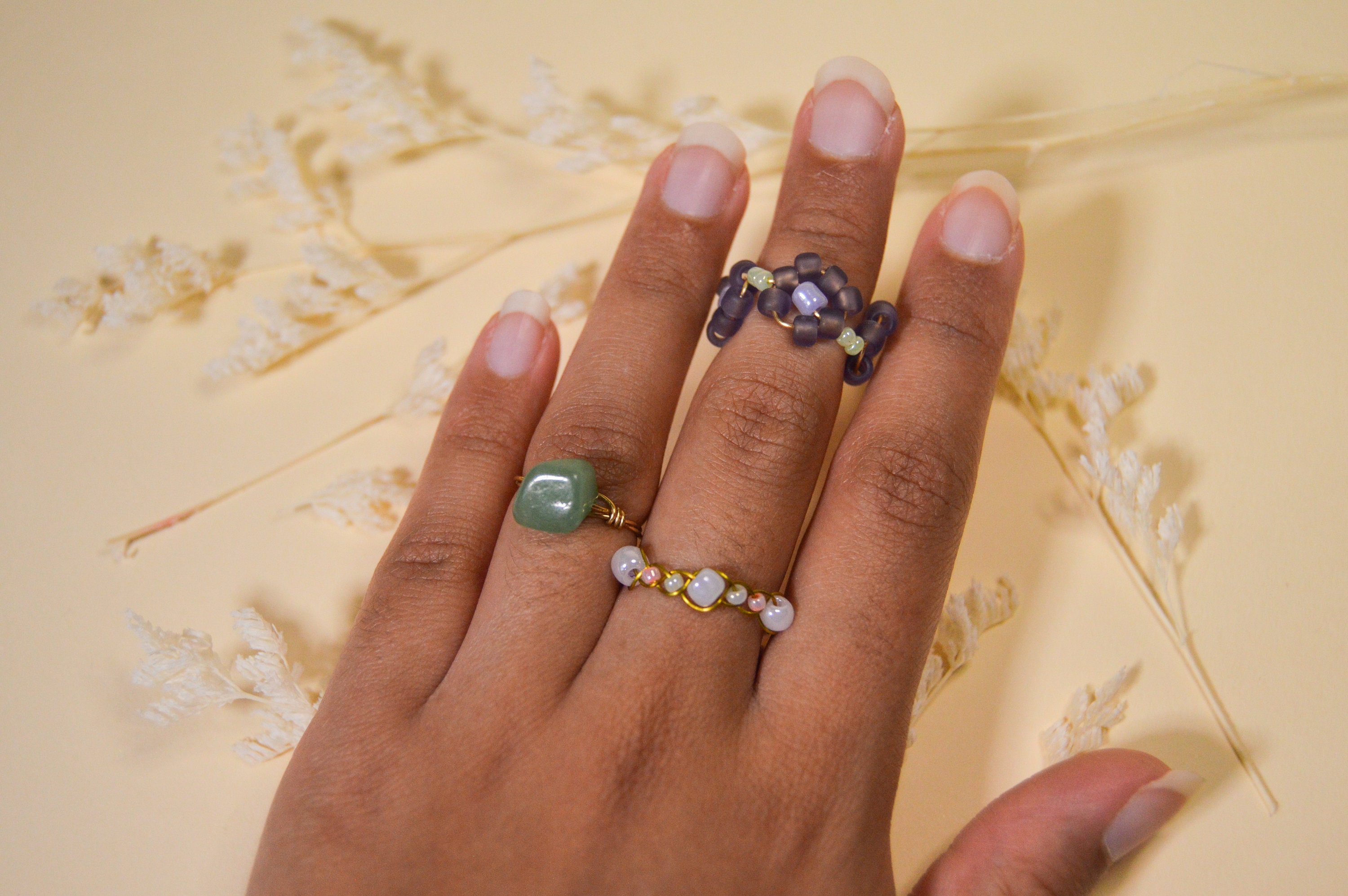 Sage Green Crystal Ring Handmade Wire Wrapped Jade Green Ring - Etsy